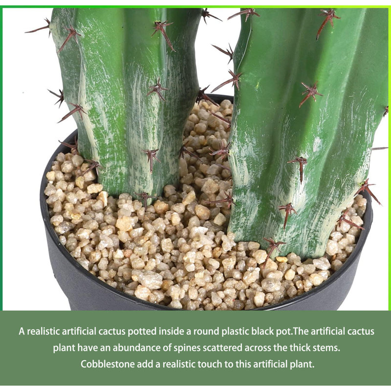 Primrue 36 Inch Faux Artificial Cactus Cacti Plants Fake Big Cactus | Wayfair